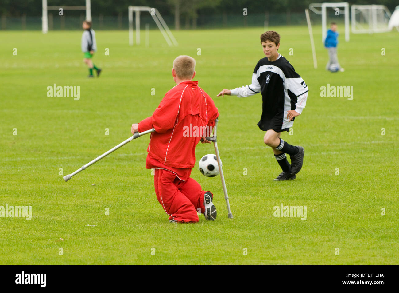 Young disabled footballers competing at Aberystwyth organised by ...