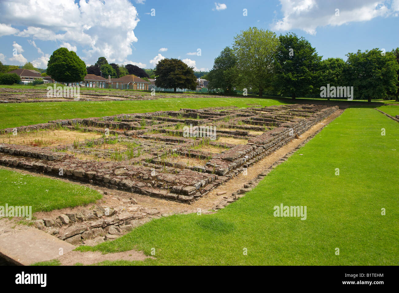 Ruins of the Roman Barracks at Caerleon, South Wales, UK Stock Photo ...