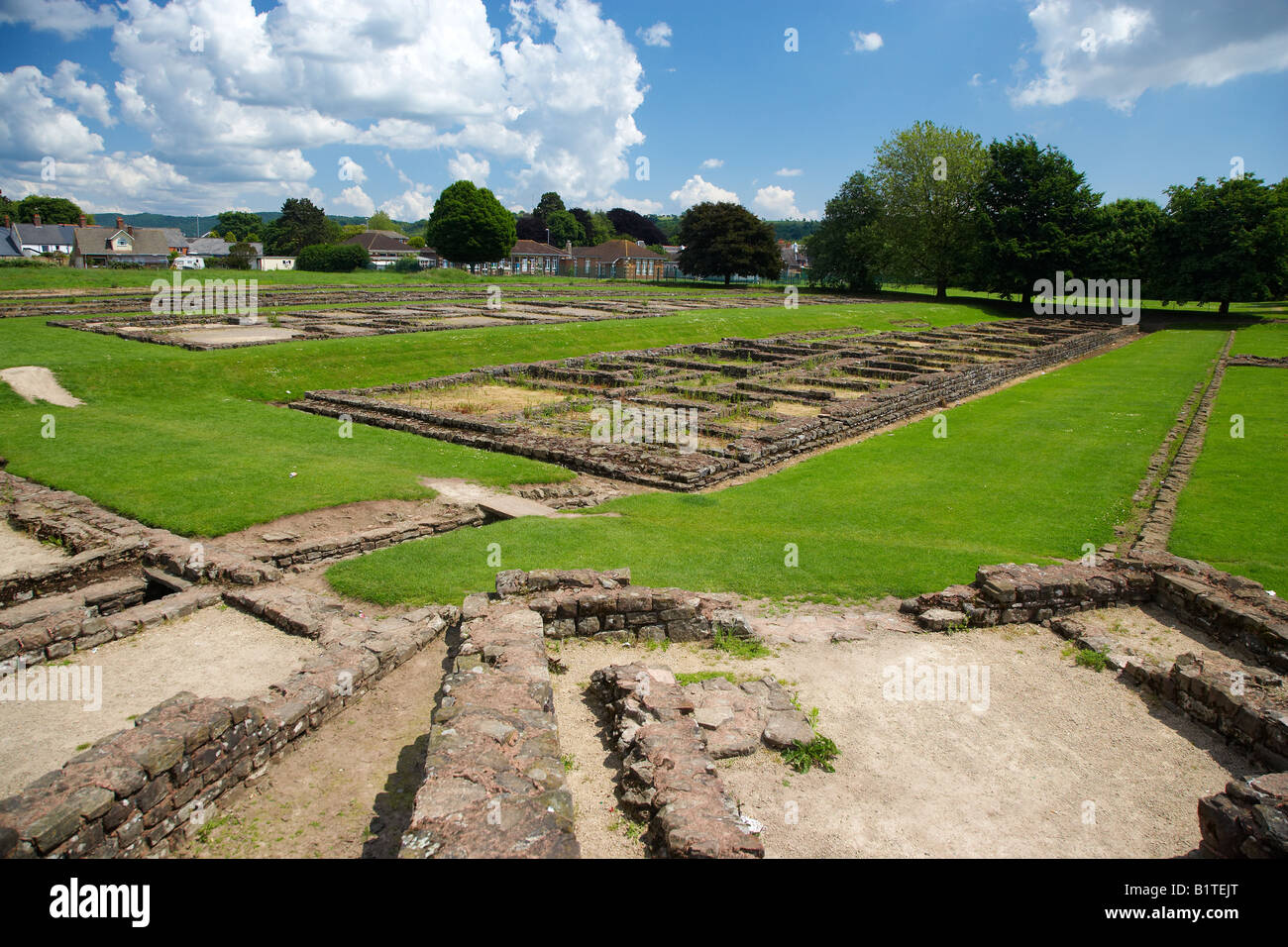 Ruins of the Roman Barracks at Caerleon, South Wales, UK Stock Photo ...