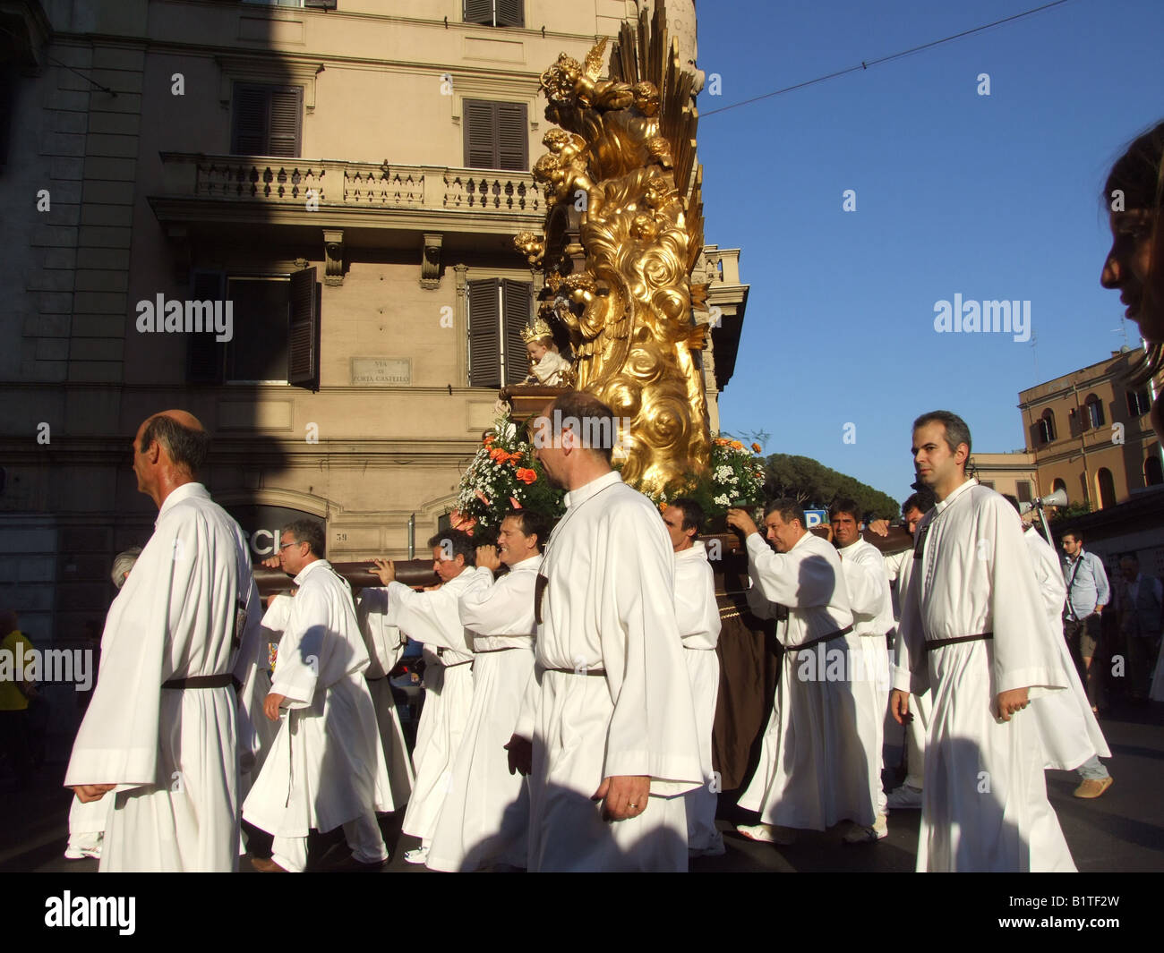 priests at religious procession in rome italy Stock Photo - Alamy