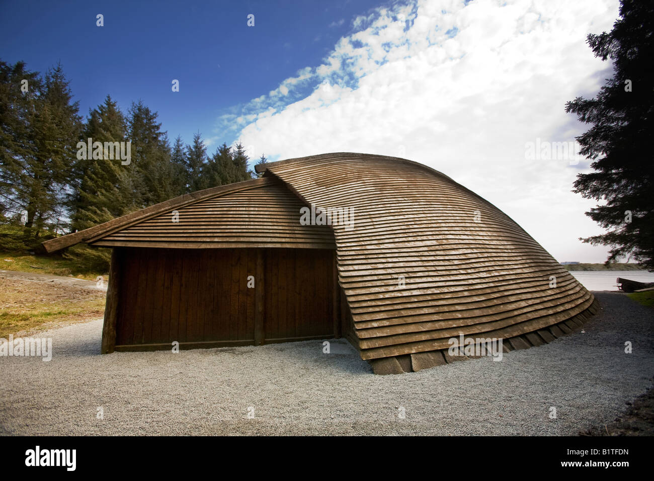 A viking boat house for storage of goods boats and weapons Stock Photo ...
