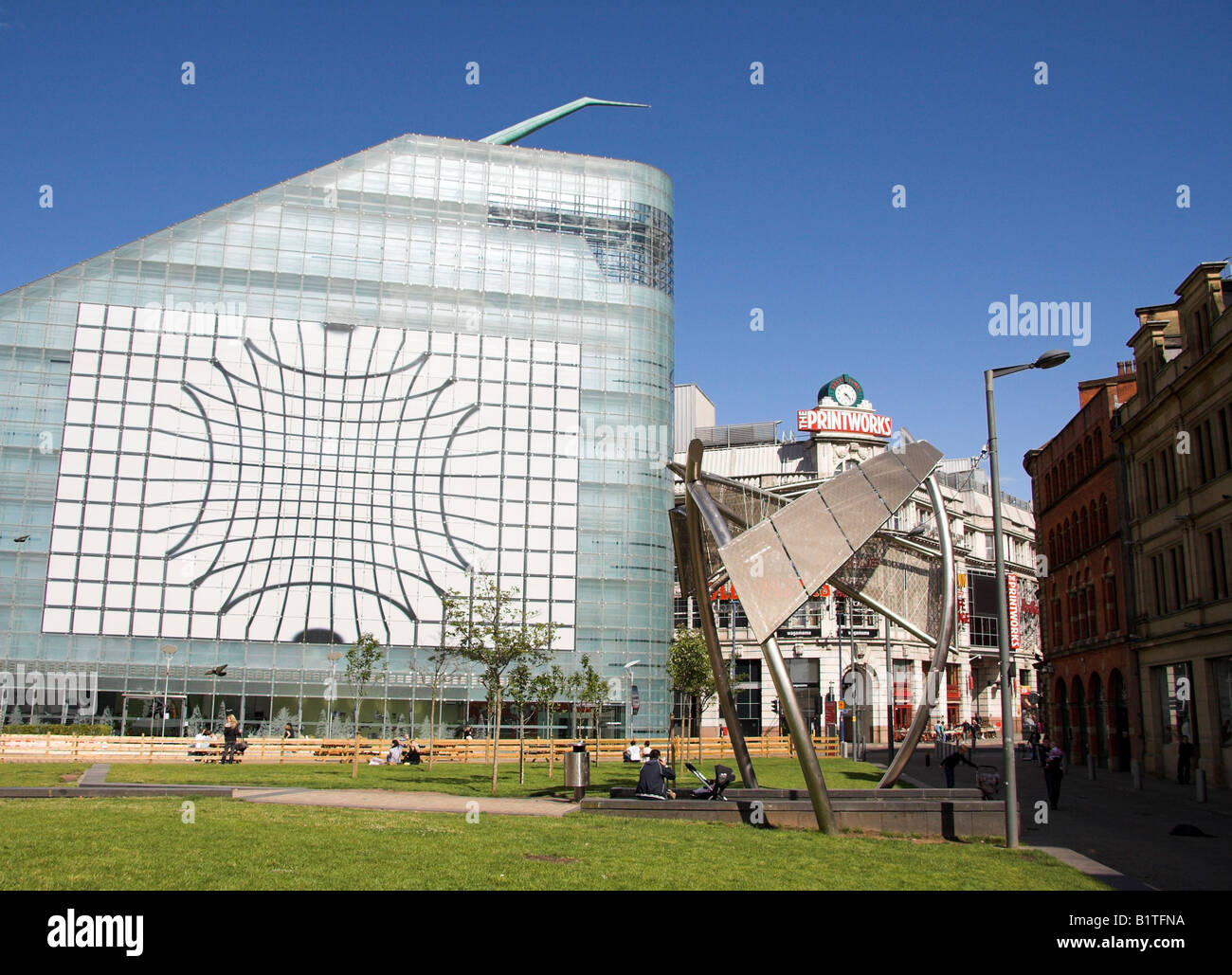 Sculpture outside Urbis, Cathedral Gardens, Manchester, UK Stock Photo ...
