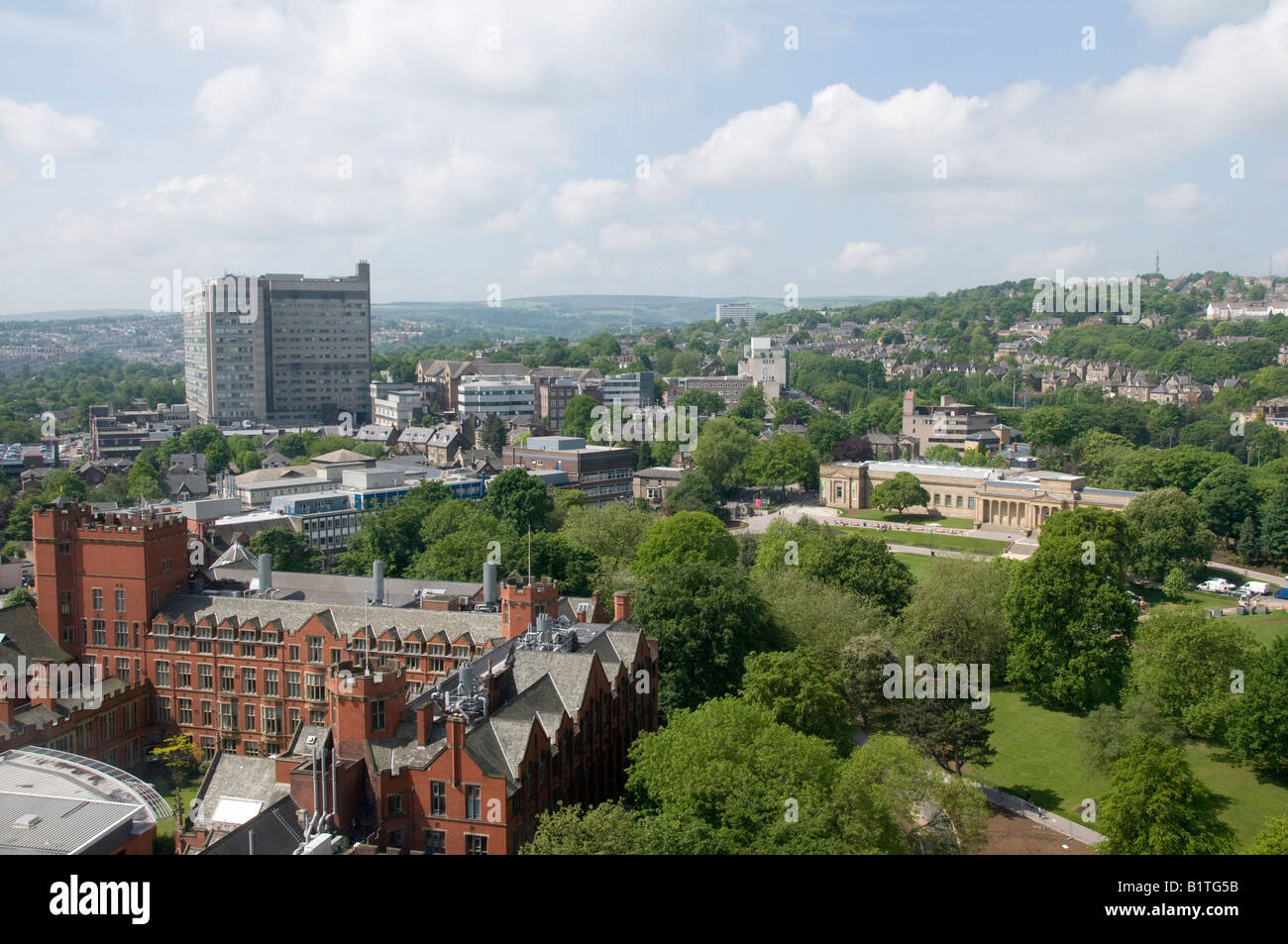 View of Western park Hallamshire hospital and University of Sheffield ...
