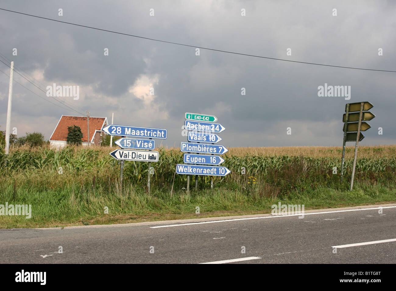 Belgium Road signs Stock Photo - Alamy