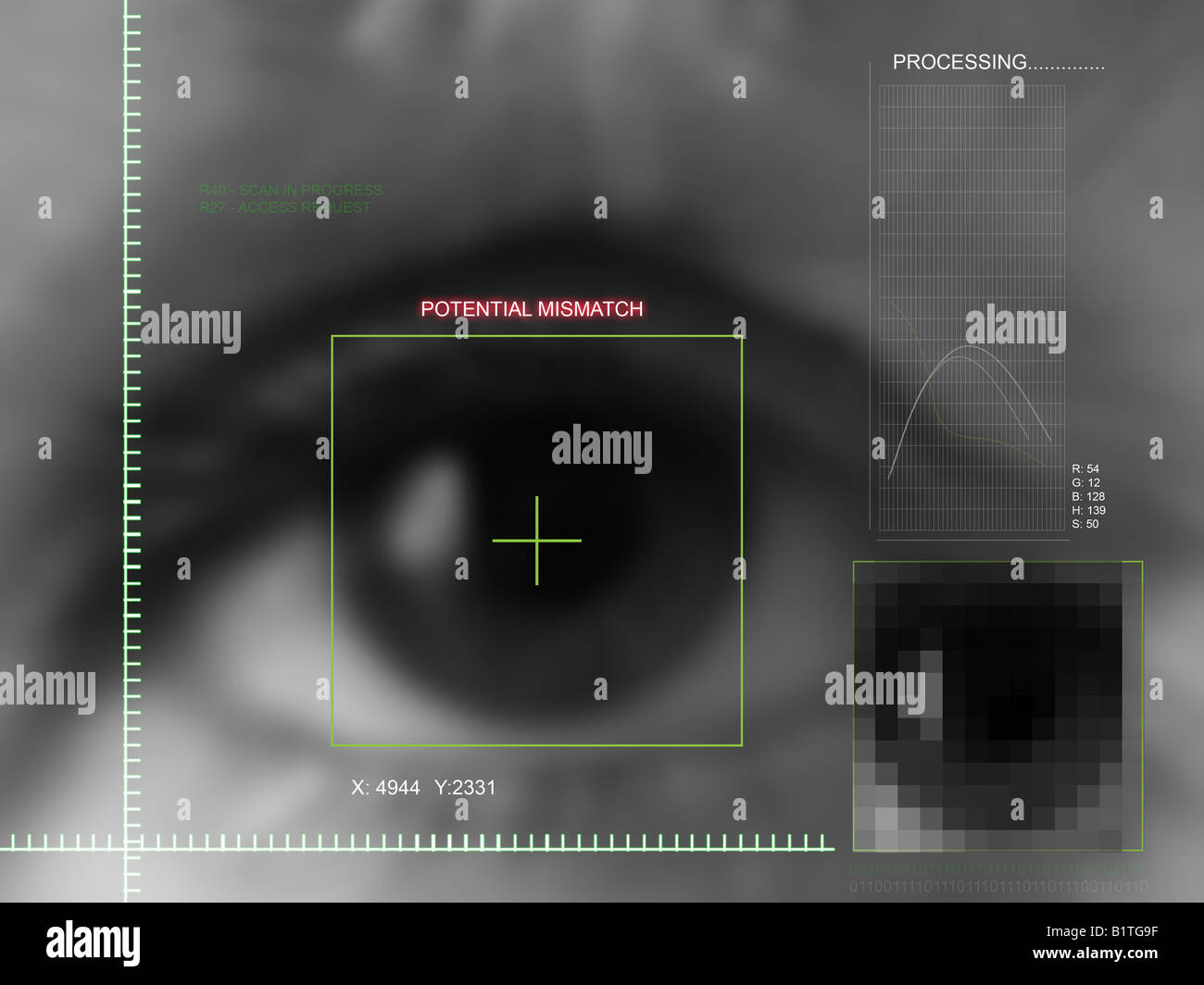 Concept image of possible future biometric identification system Stock ...