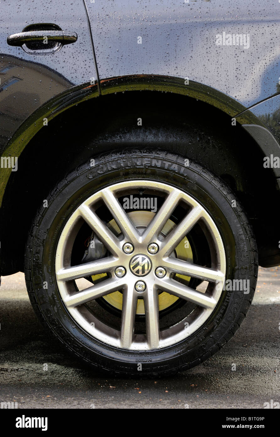 Alloy wheel on car Stock Photo - Alamy