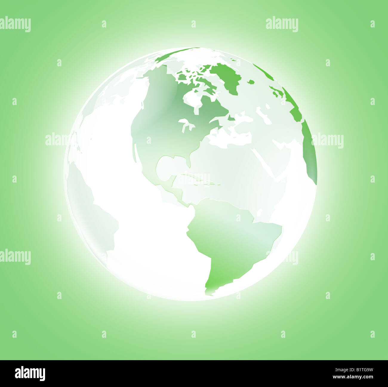 Map world glowing green background hi-res stock photography and images ...