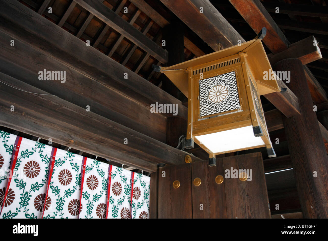 Traditional Japanese lantern at the entrance of a Shinto shrine in ...