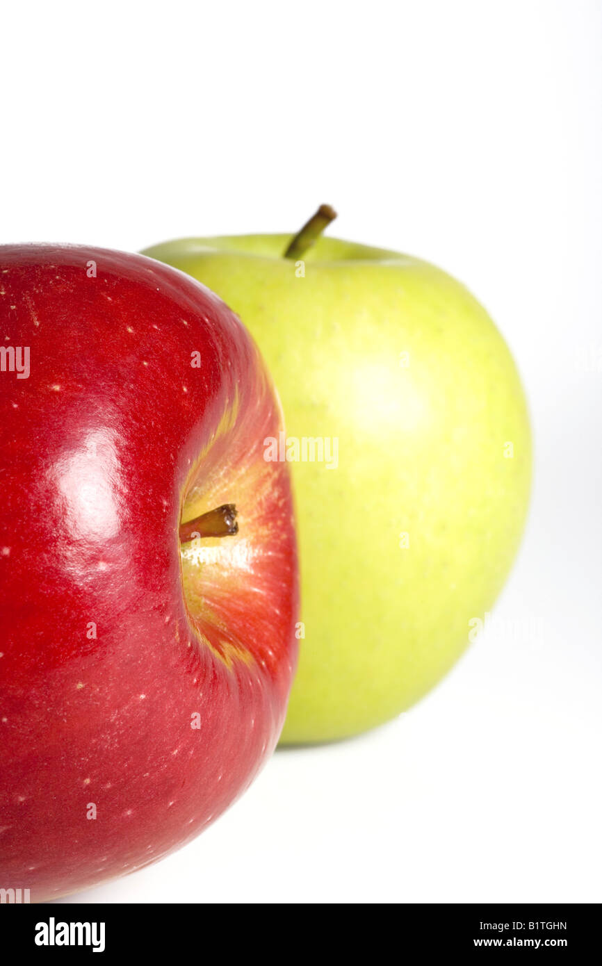 red and green apples isolated Stock Photo - Alamy