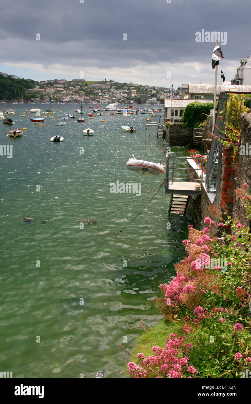 Fowey south coast town centre cornwall england uk gb Stock Photo - Alamy