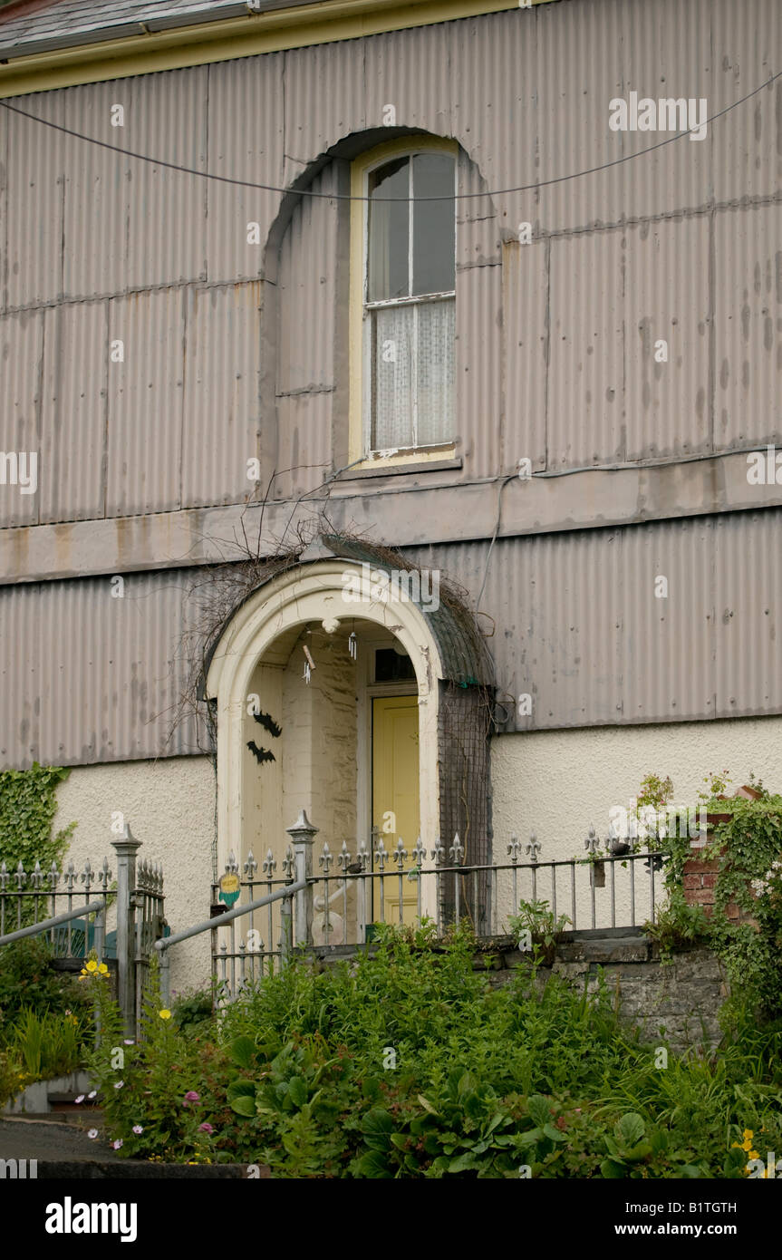 corrugated iron cladding on a house in Llandysul Wales UK Stock Photo ...