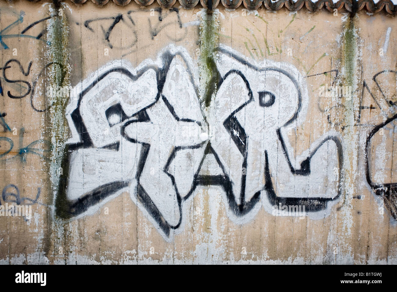 Graffiti tags on a wall Stock Photo - Alamy