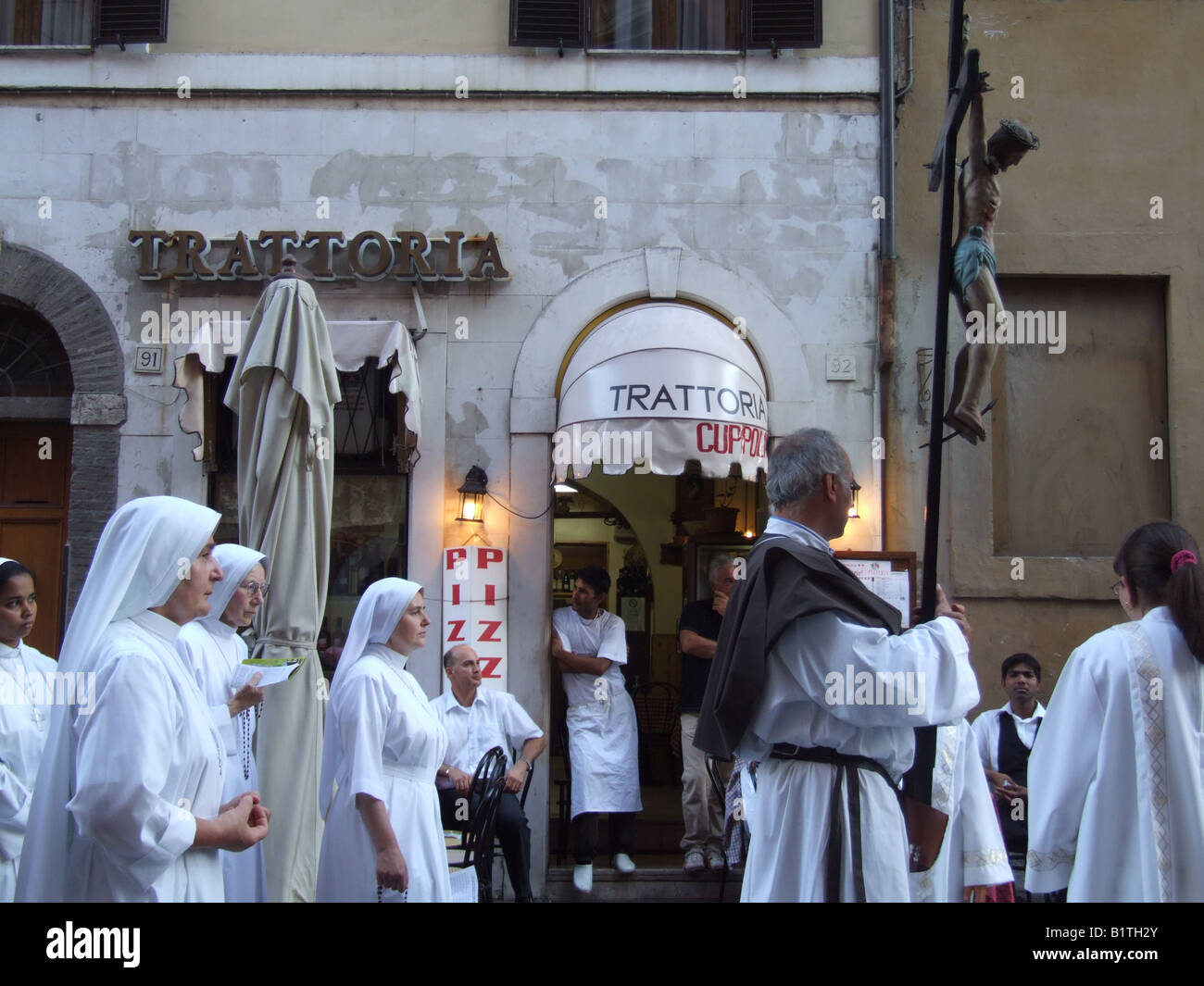 religious ceremony procession in borgo pio district, rome Stock Photo ...