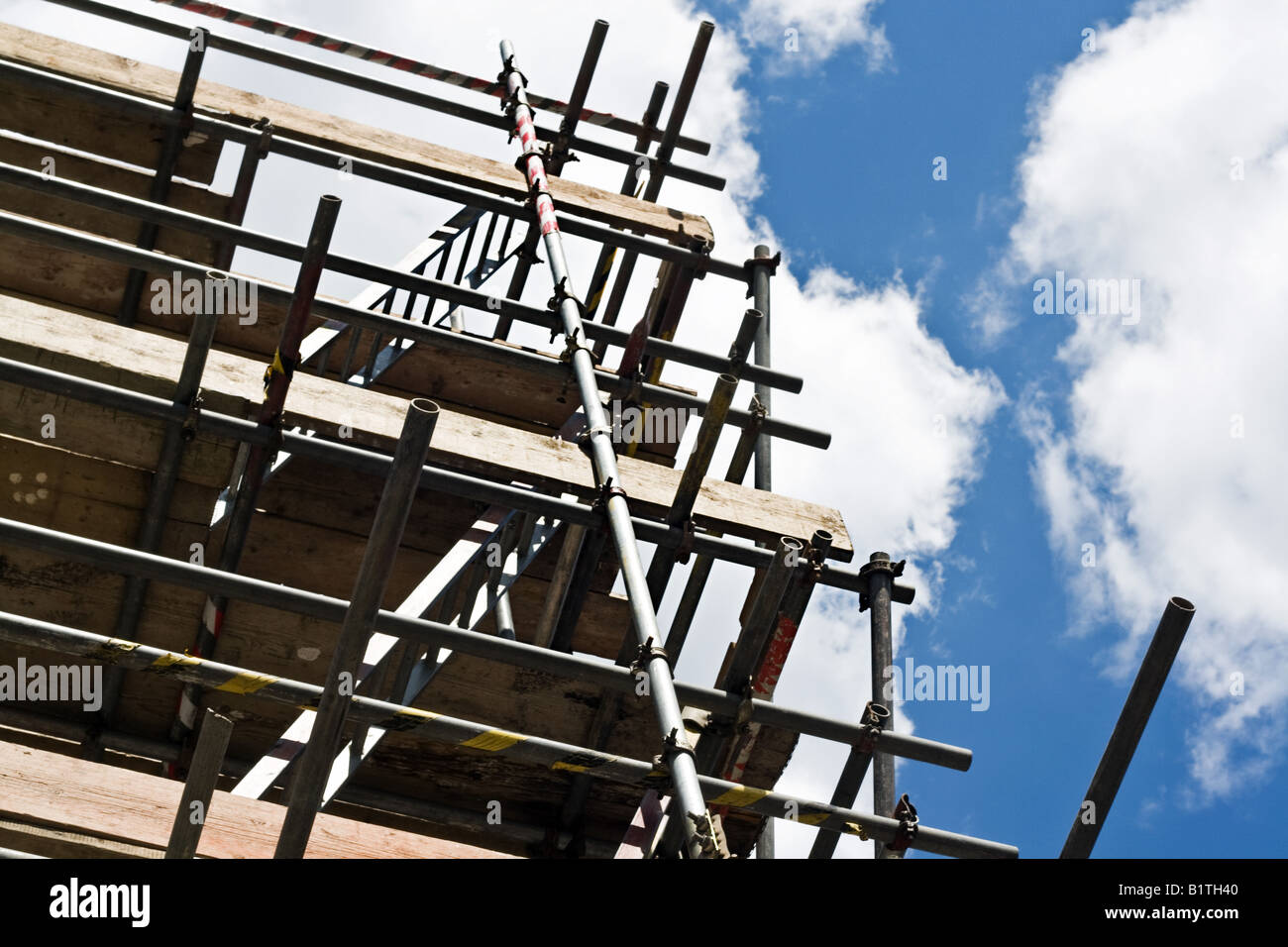 Scaffolding and ladder outside house in Chelsea, London Stock Photo - Alamy