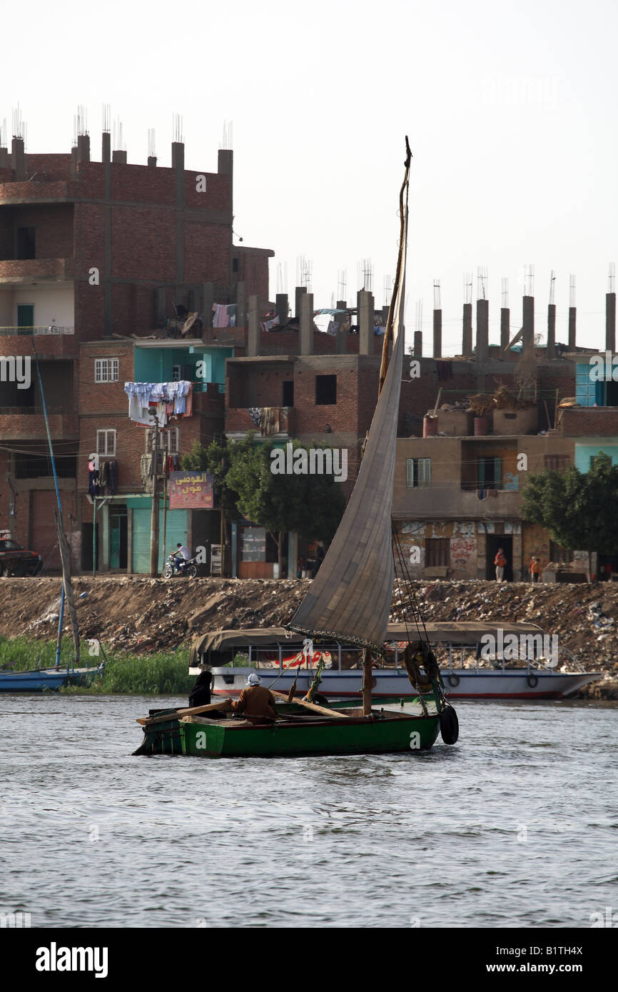 Traditional Nile river transportation is with felucca Cairo environs ...