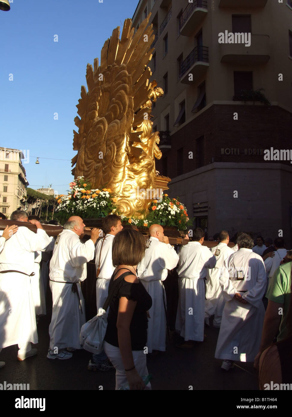 religious ceremony procession in borgo pio district, rome Stock Photo ...
