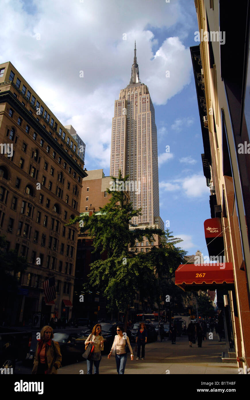 View from street level of the Empire State Building New York USA Stock ...