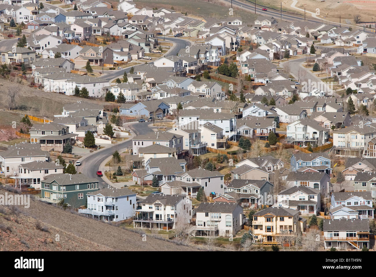A rapidly growing suburban neighborhood in the mountains of Colorado ...