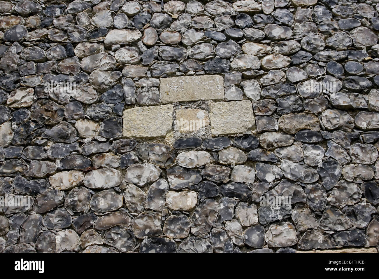 Cut pebble stonework typical of Norfolk churches St Marys Hickling ...