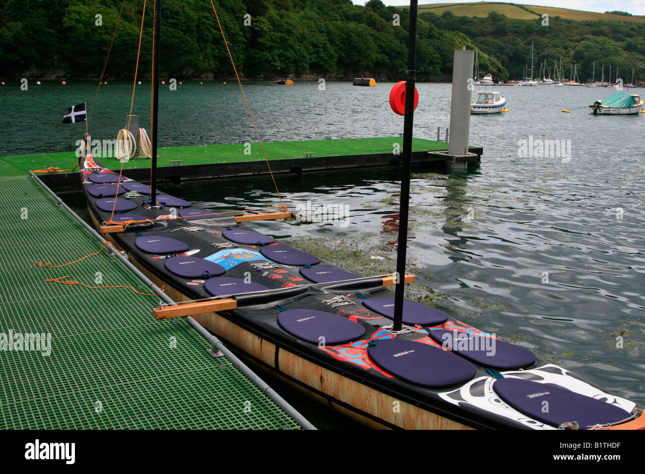 Spirit Dancer Canoe at Fowey south coast town centre cornwall england ...