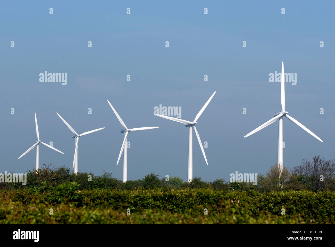 The wind turbines at the community-owned onshore wind farm at Westmill ...