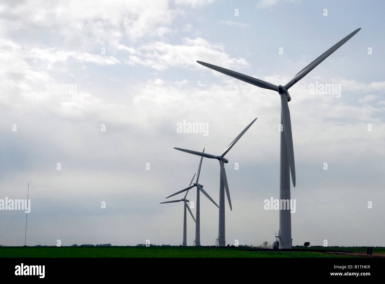 The wind turbines at the community-owned onshore wind farm at Westmill ...