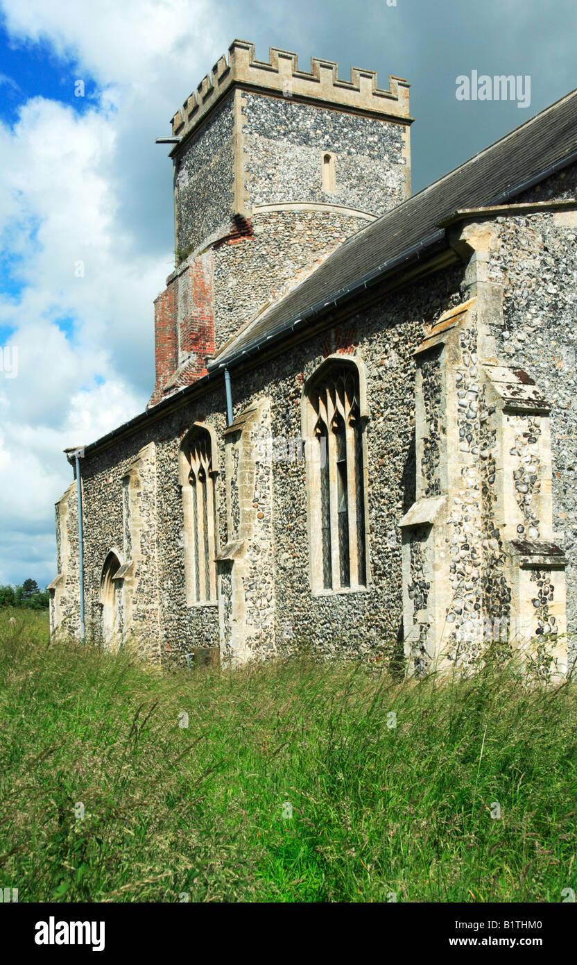 Church of Saint Mary the Virgin at Denton, Norfolk, UK, showing the ...