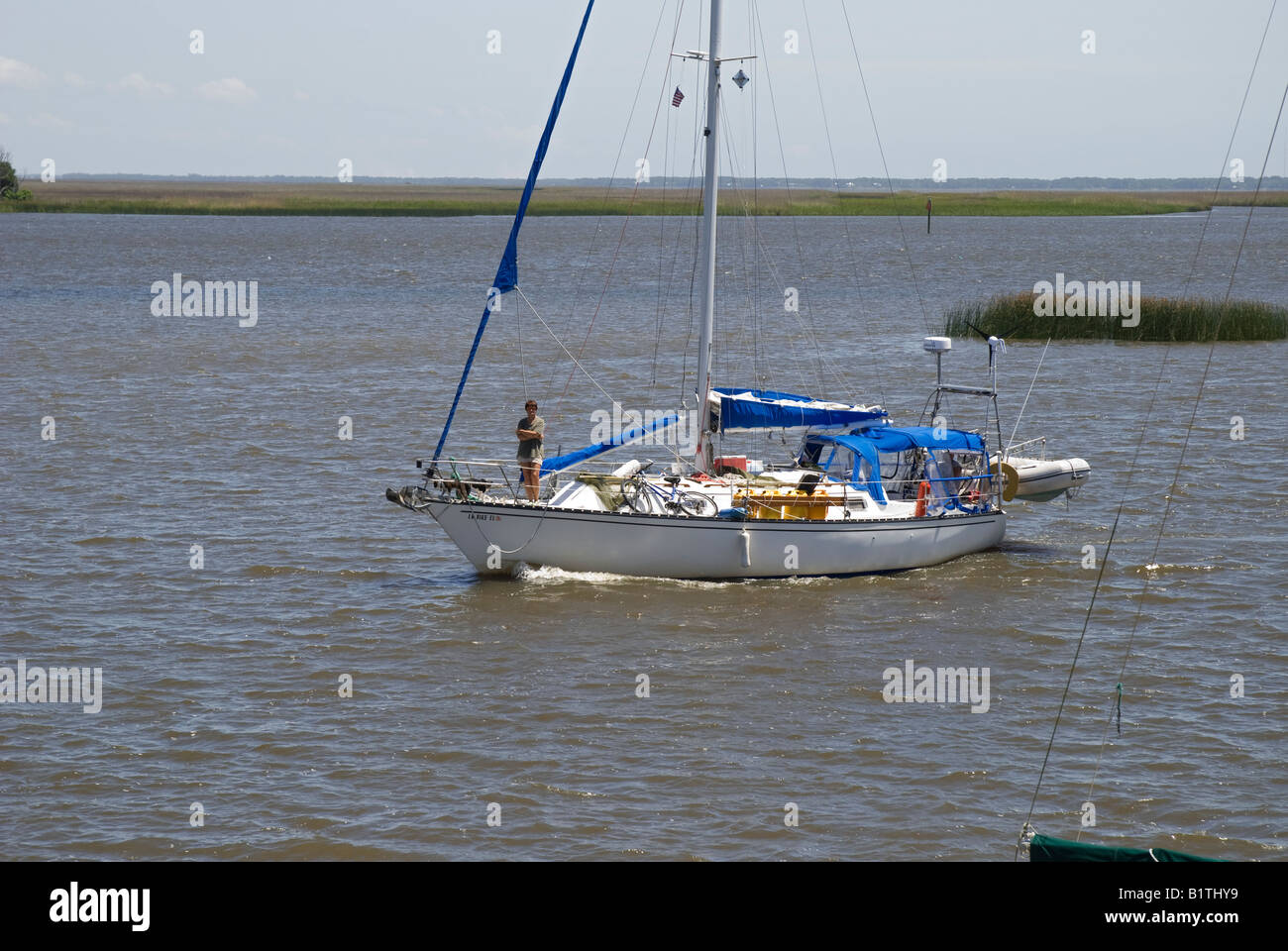 sailing along Scipio Creek, Apalachicola, Florida Stock Photo - Alamy