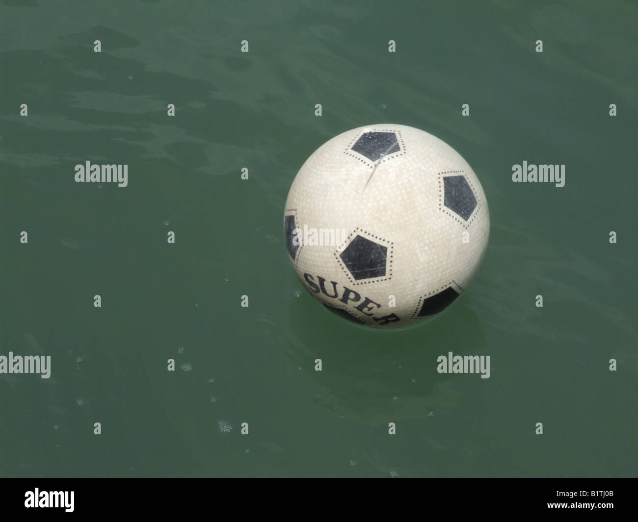 one lost ball floating in lake Stock Photo - Alamy