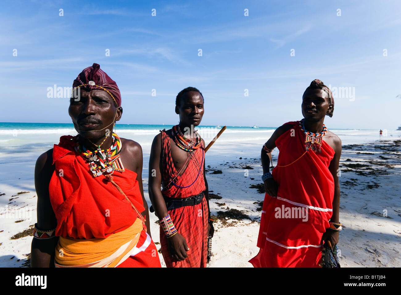 Massai Group With Traditional Clothing High Resolution Stock ...