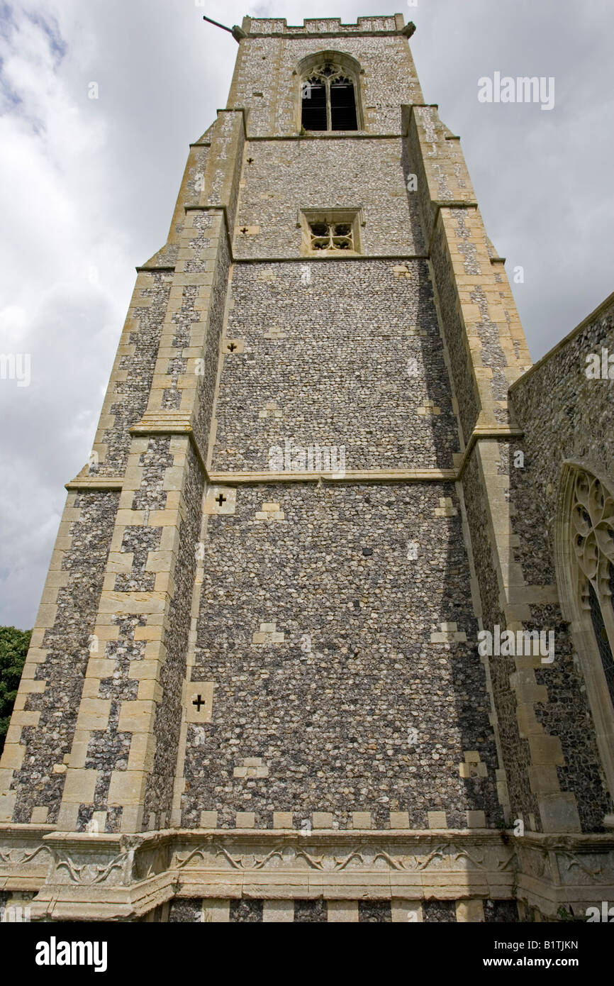 Stonework on tower St Marys 11th century church Hickling Norfolk UK ...