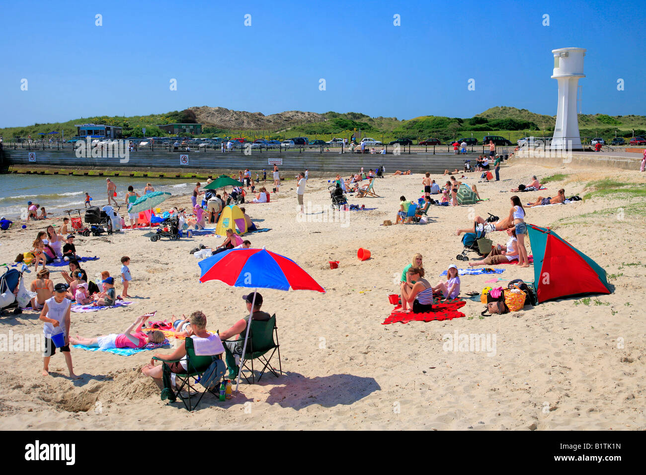 View of the beach Littlehampton Promenade West Sussex England Britain ...