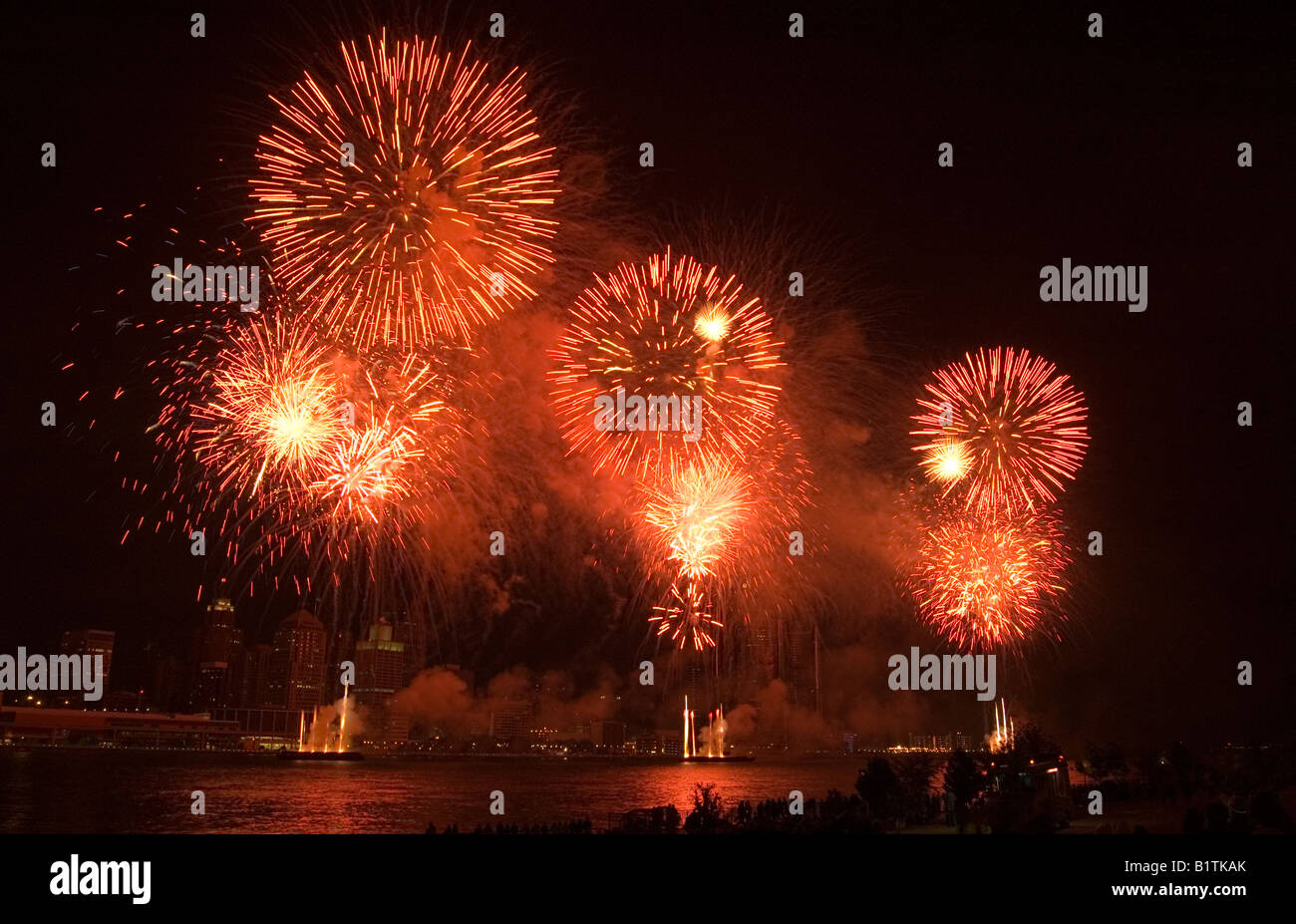 Detroit skyline fireworks hi-res stock photography and images - Alamy