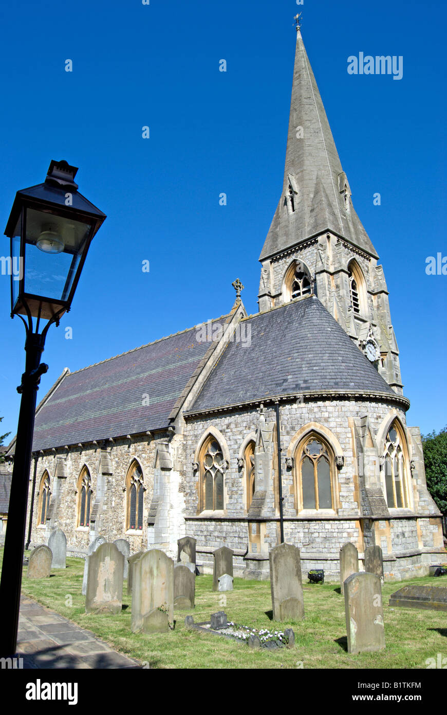 exterior of the church of st george, hanworth, middlesex, england, seen ...
