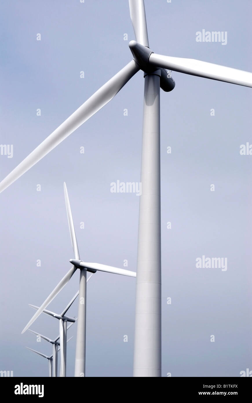 The wind turbines at the community-owned onshore wind farm at Westmill ...