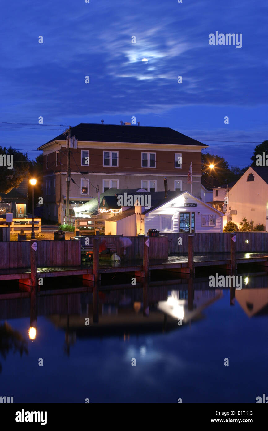 A view along the Mystic River in downtown Mystic, Connecticut Stock ...