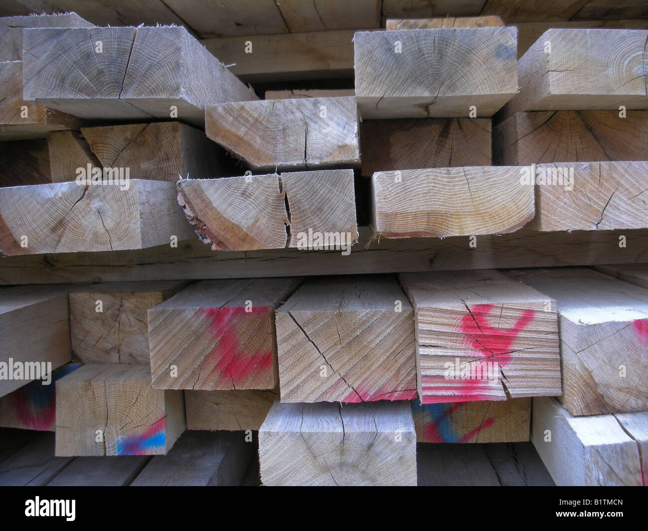 Stacked Boards Side View Stock Photo - Alamy