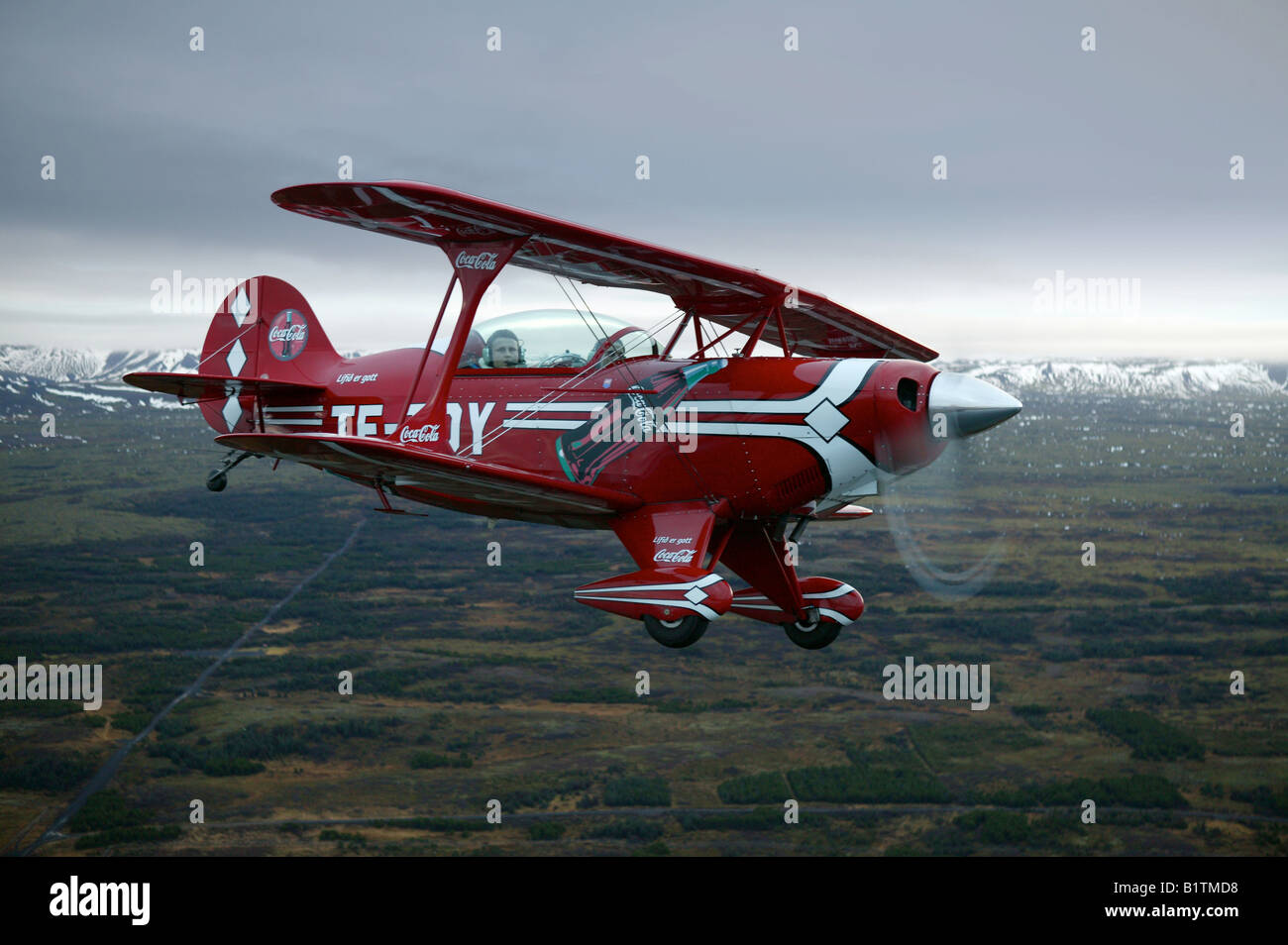 Stunt Plane Flying Over Reykjavik, Iceland Stock Photo - Alamy