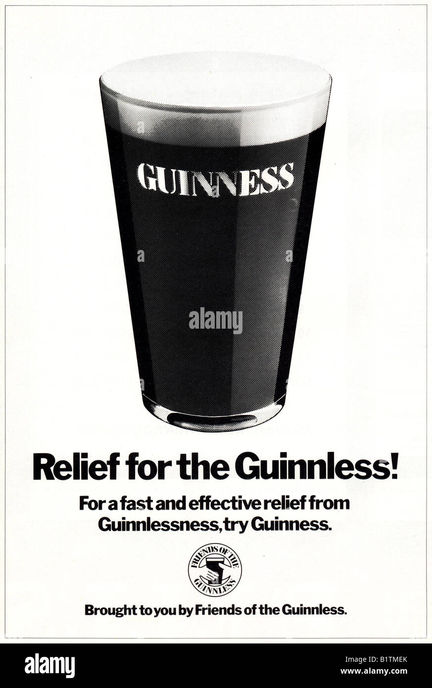1983 Advertisement for Guinness FOR EDITORIAL USE ONLY Stock Photo - Alamy