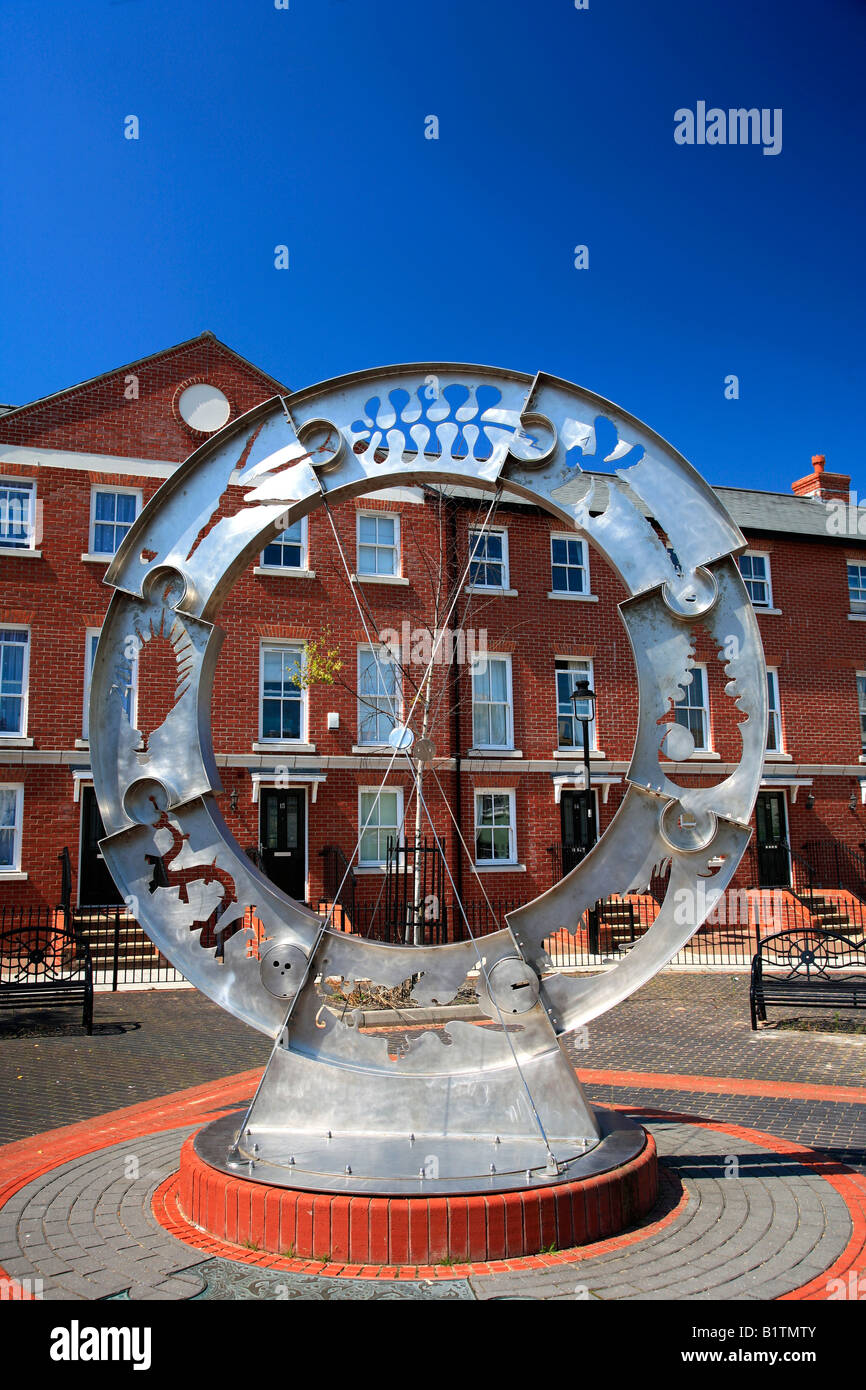 River Wheel Sculpture Littlehampton West Sussex England Britain UK ...