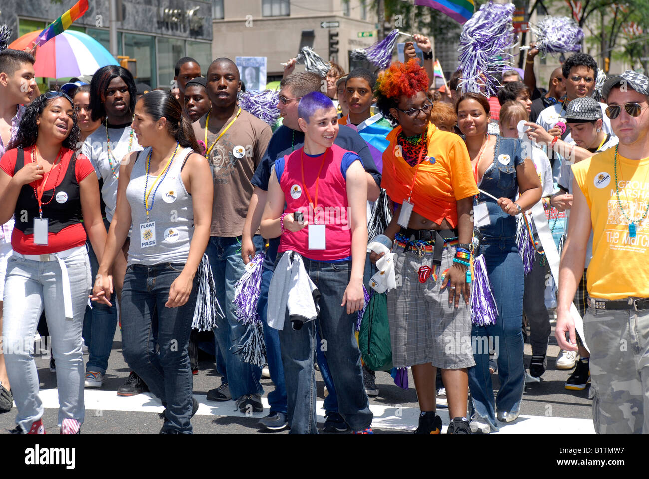 Gay and lesbian youth from the The Center march in the 39th Annual ...