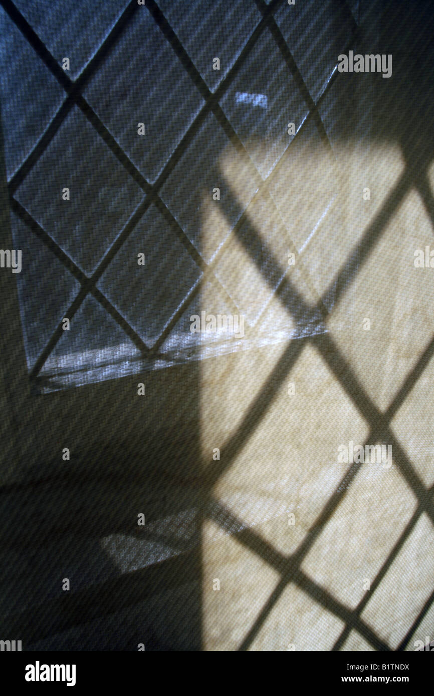 abstract window grill shadow inside room Stock Photo - Alamy
