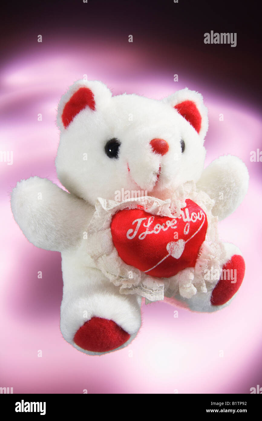 Teddy Bear with Love Heart Stock Photo - Alamy