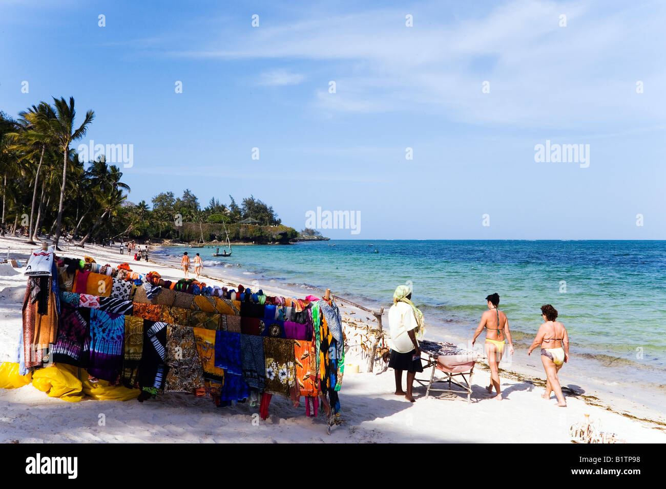 Tourists relaxing at Shanzu Beach Coast Kenya Stock Photo - Alamy