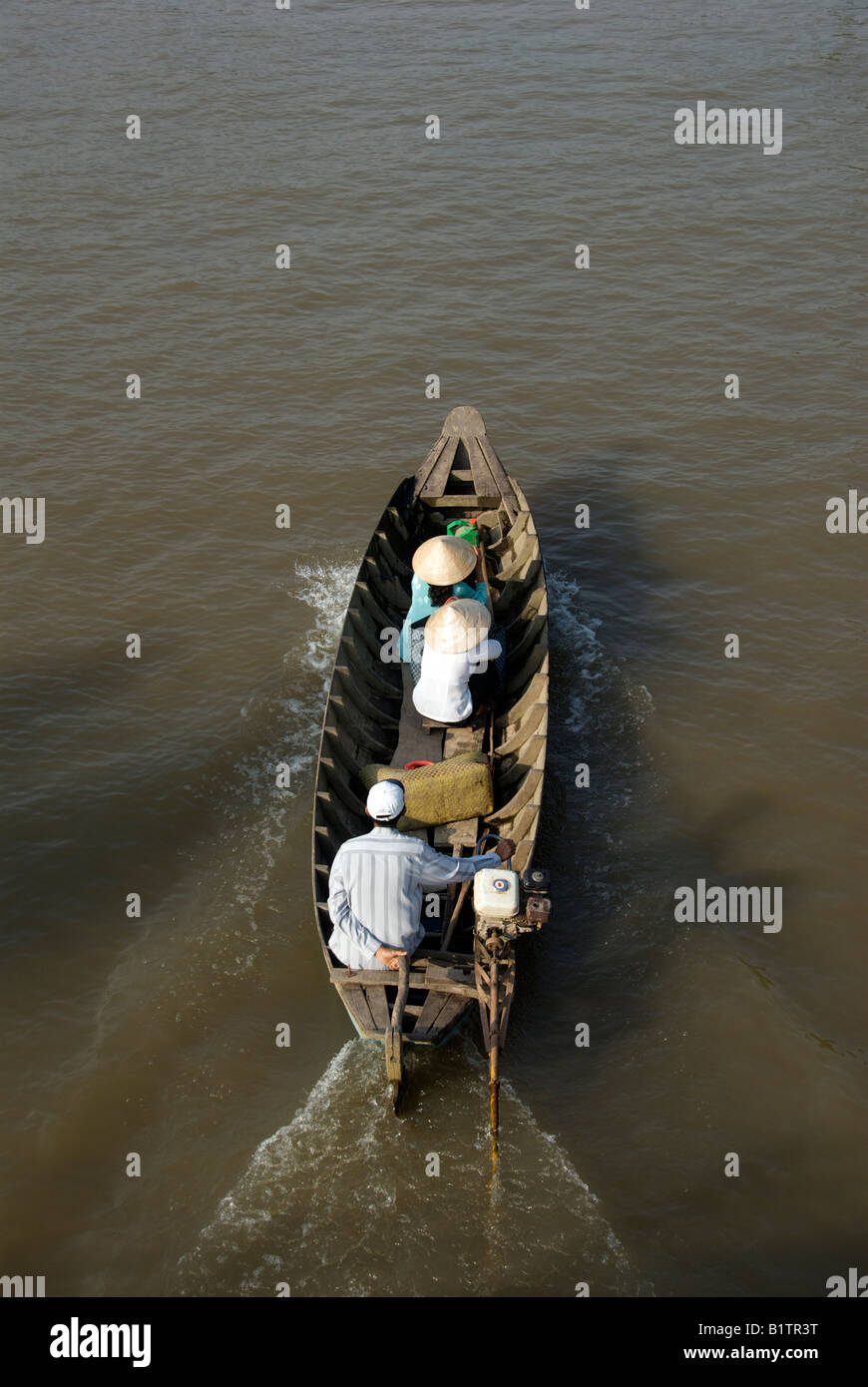 Top shot boat Mekong Delta Vinh Long Vietnam Stock Photo - Alamy
