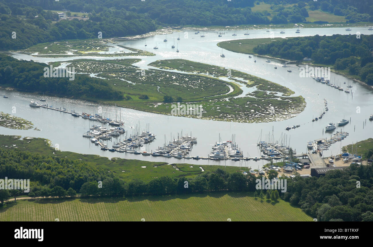 Aerial view of Beaulieu River, Hampshire. UK Stock Photo - Alamy