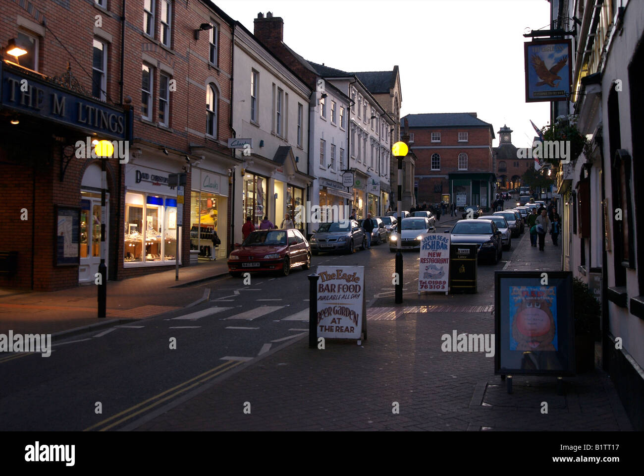 High Street Ross on Wye Herefordshire UK Stock Photo - Alamy