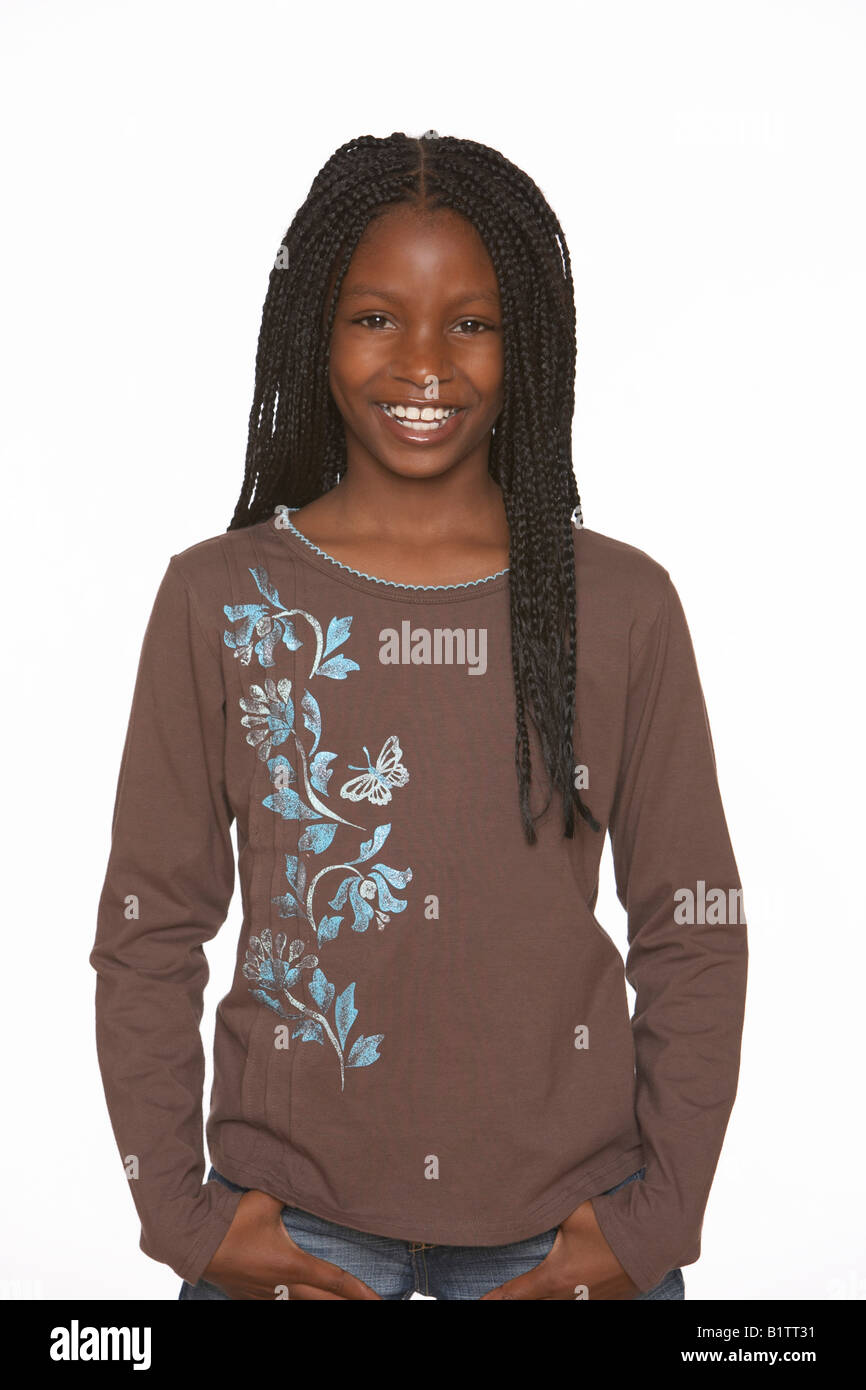 smiling child on white background girl Stock Photo - Alamy