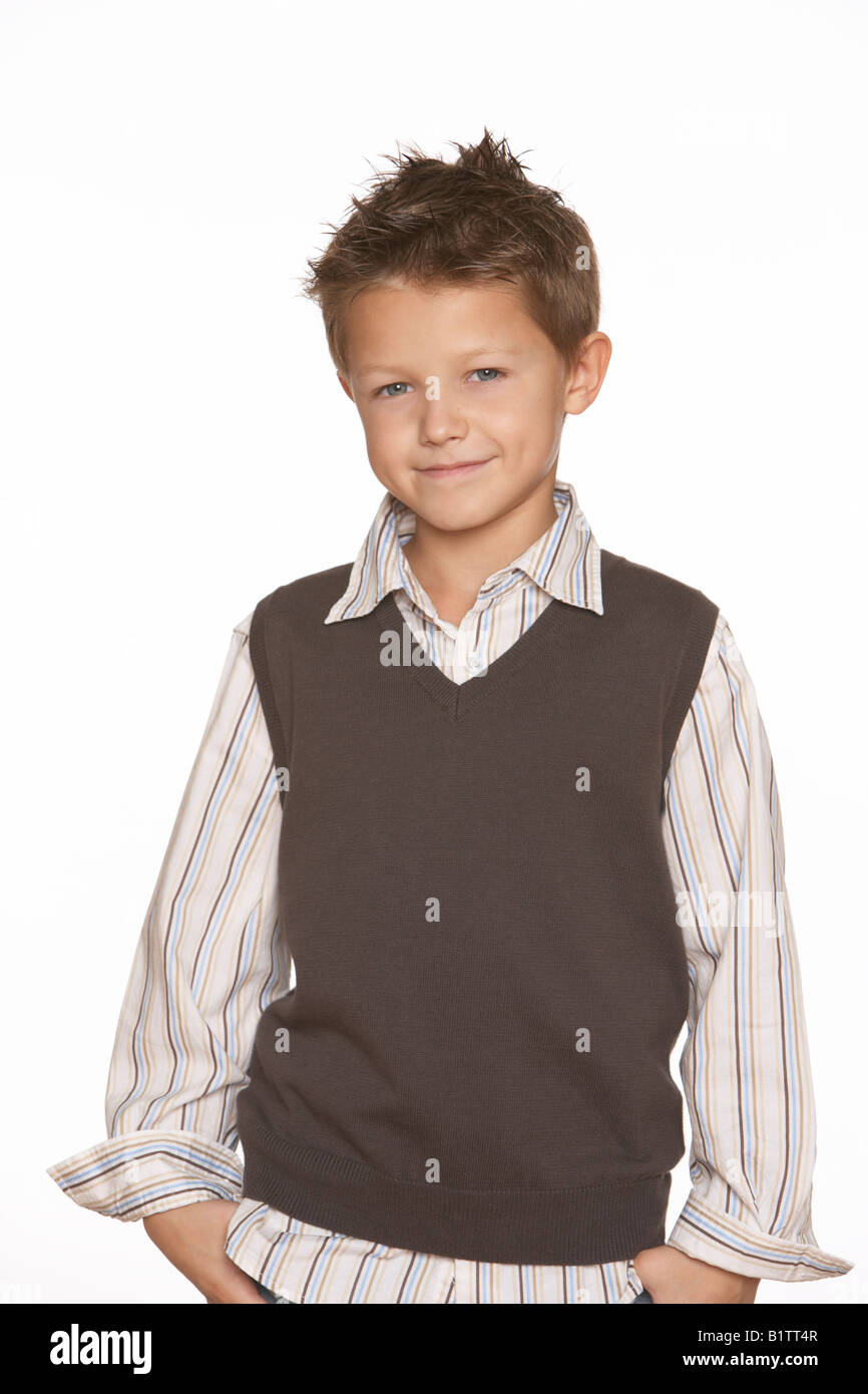 smiling child on white background boy Stock Photo - Alamy