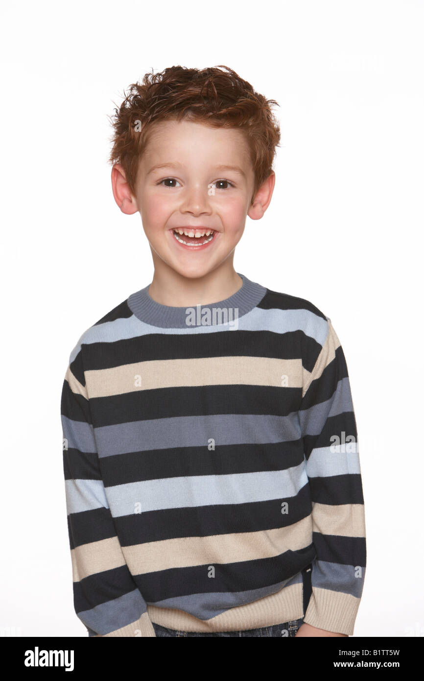smiling child on white background boy Stock Photo - Alamy